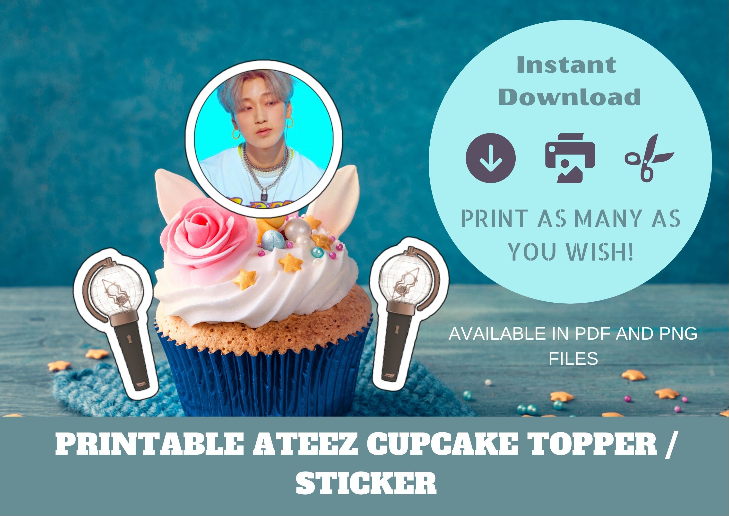 Printable Ateez Cupcake Topper Ateez Sticker Ateez Cake - Etsy UK