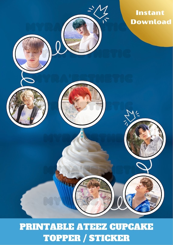 Printable Ateez Cupcake Topper Ateez Sticker Ateez Cake | Etsy UK