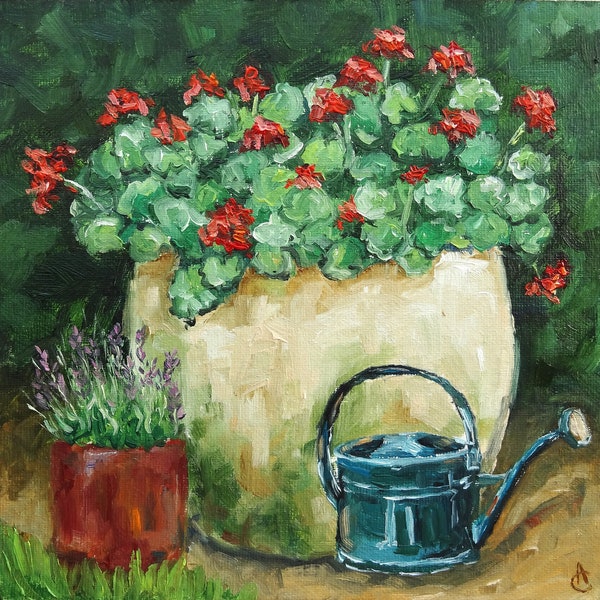 Geranium Painting - Etsy