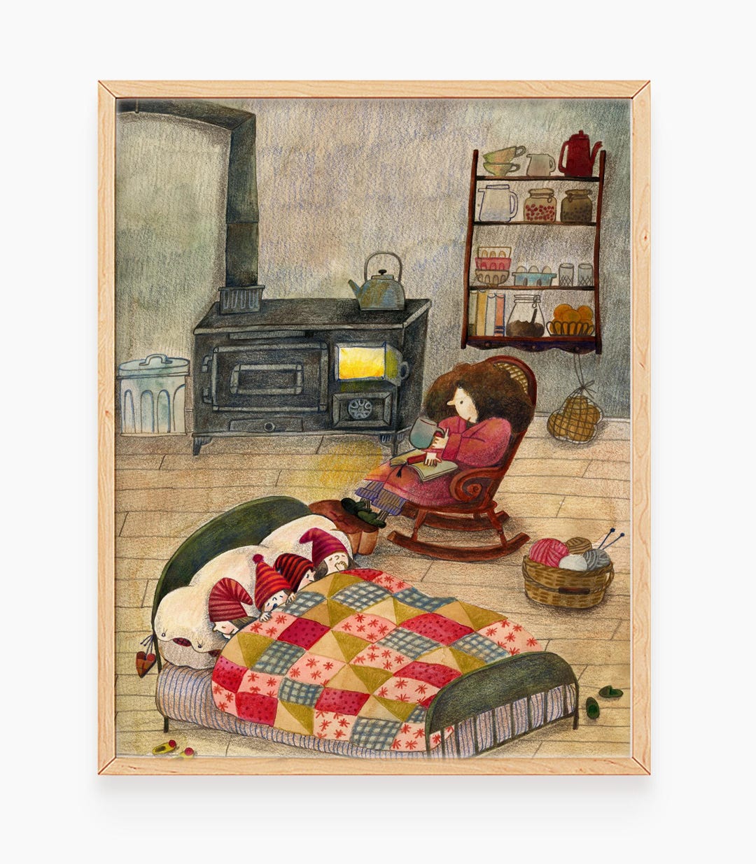 Whimsical Watercolor Nursery Art Print: Bedtime Story - Etsy