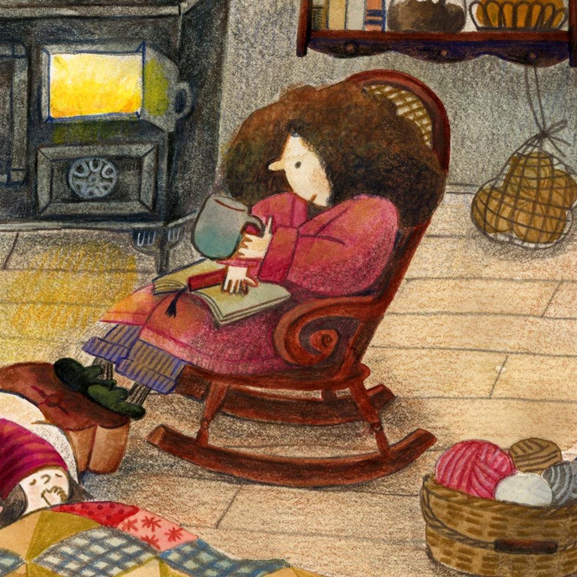 Whimsical Watercolor Nursery Art Print: Bedtime Story - Etsy