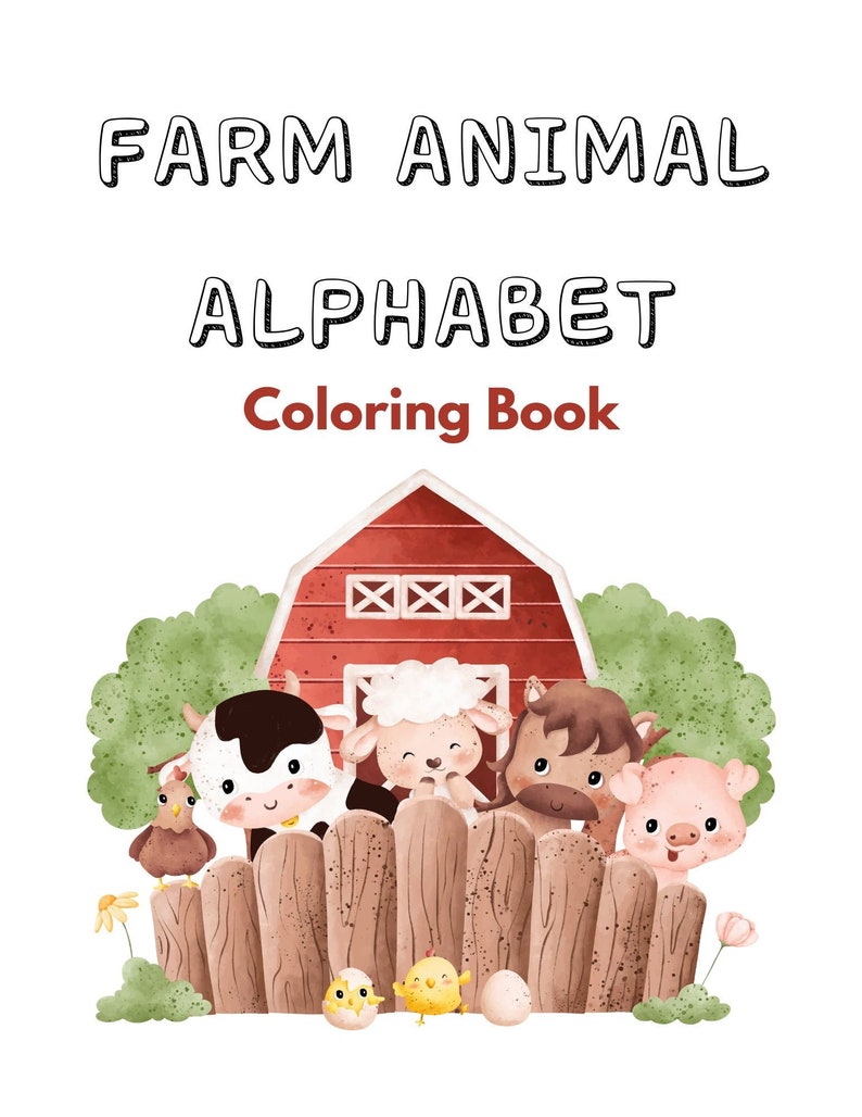 Farm Animal Alphabet Coloring Book , Kids Alphabet Coloring Book ...