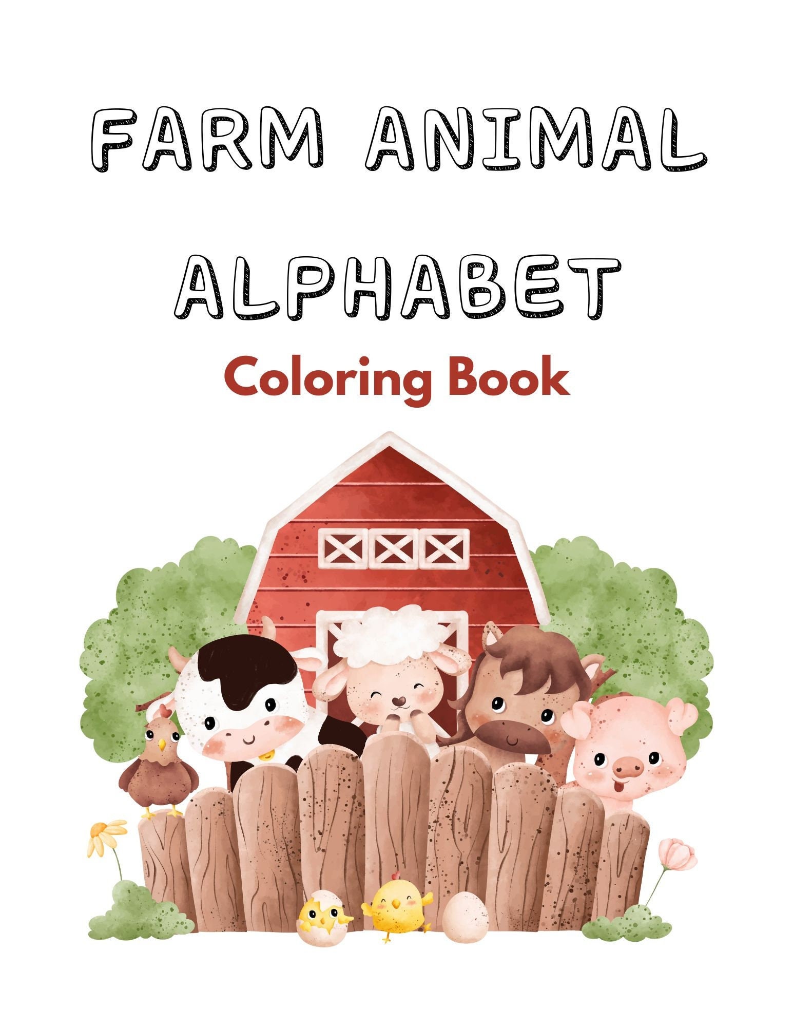Farm Animal Alphabet Coloring Book , Kids Alphabet Coloring Book ...