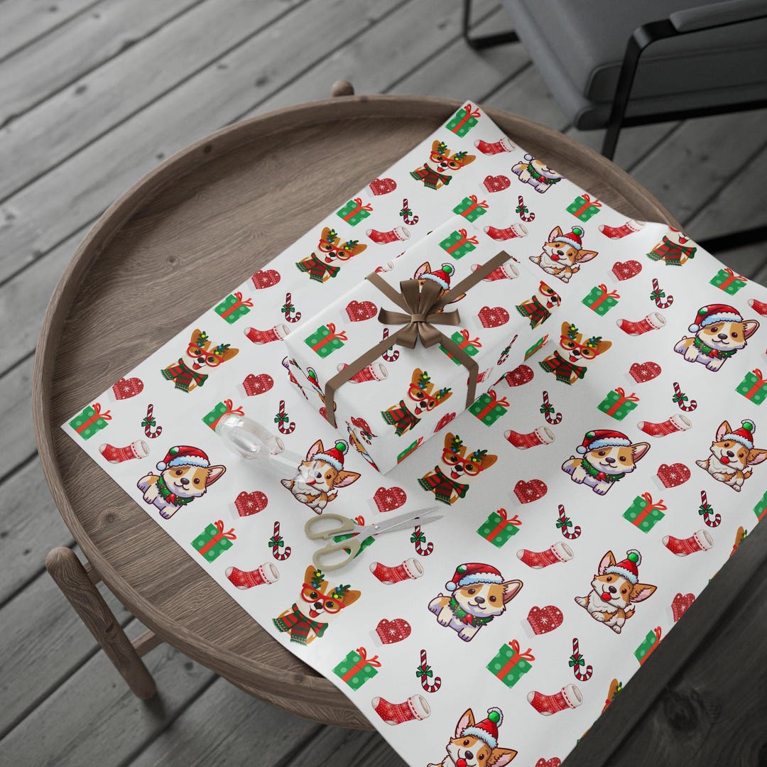 Corgi Christmas Wrapping Paper Corgi Dog Gift Wrap Corgi Gift Wrap ...