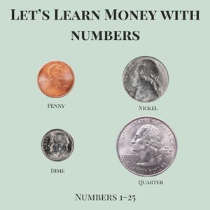 Money Flash Cards , Educational Flash Cards , Preschool, Kindergarten ...