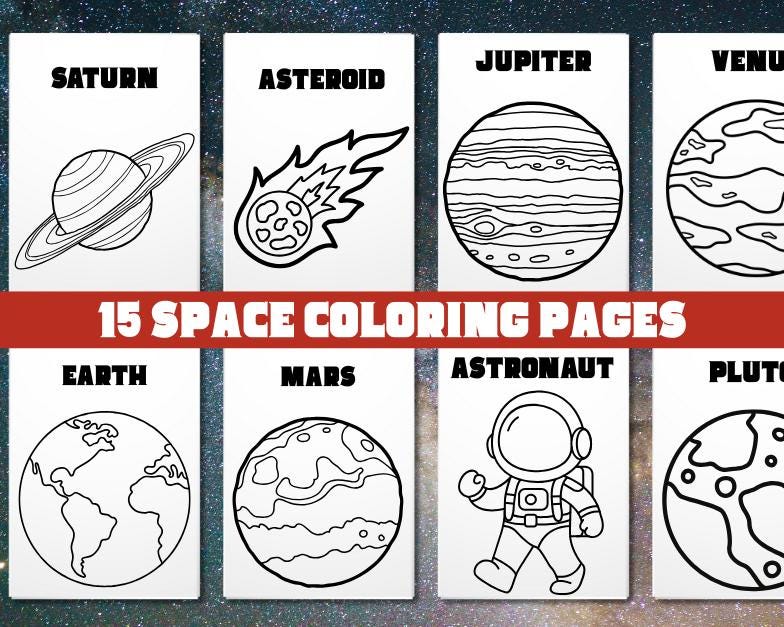 Space Coloring Book | Kids Coloring Book | Solar System Coloring Book ...