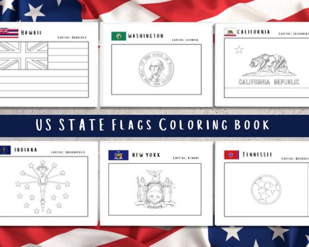 US Flags Coloring Book | United States Flags | States | Children’s ...