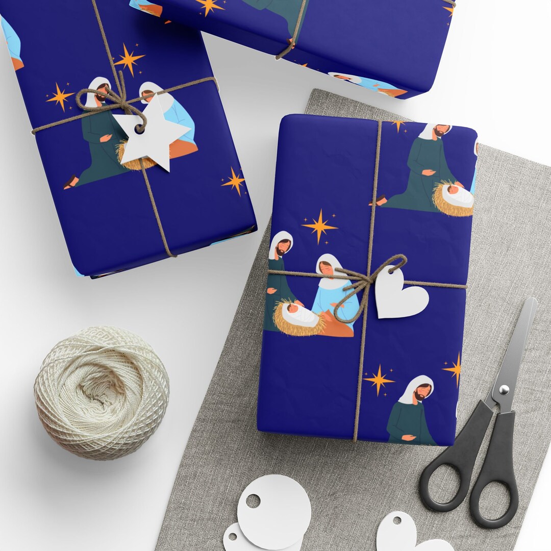 Nativity Wrapping Paper Christmas Paper Nativity Religious Wrapping ...
