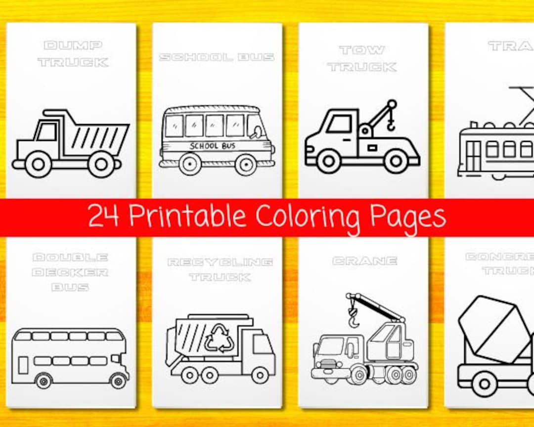 Large Vehicles Coloring Book | Dump Truck | Trucks | Children’s ...