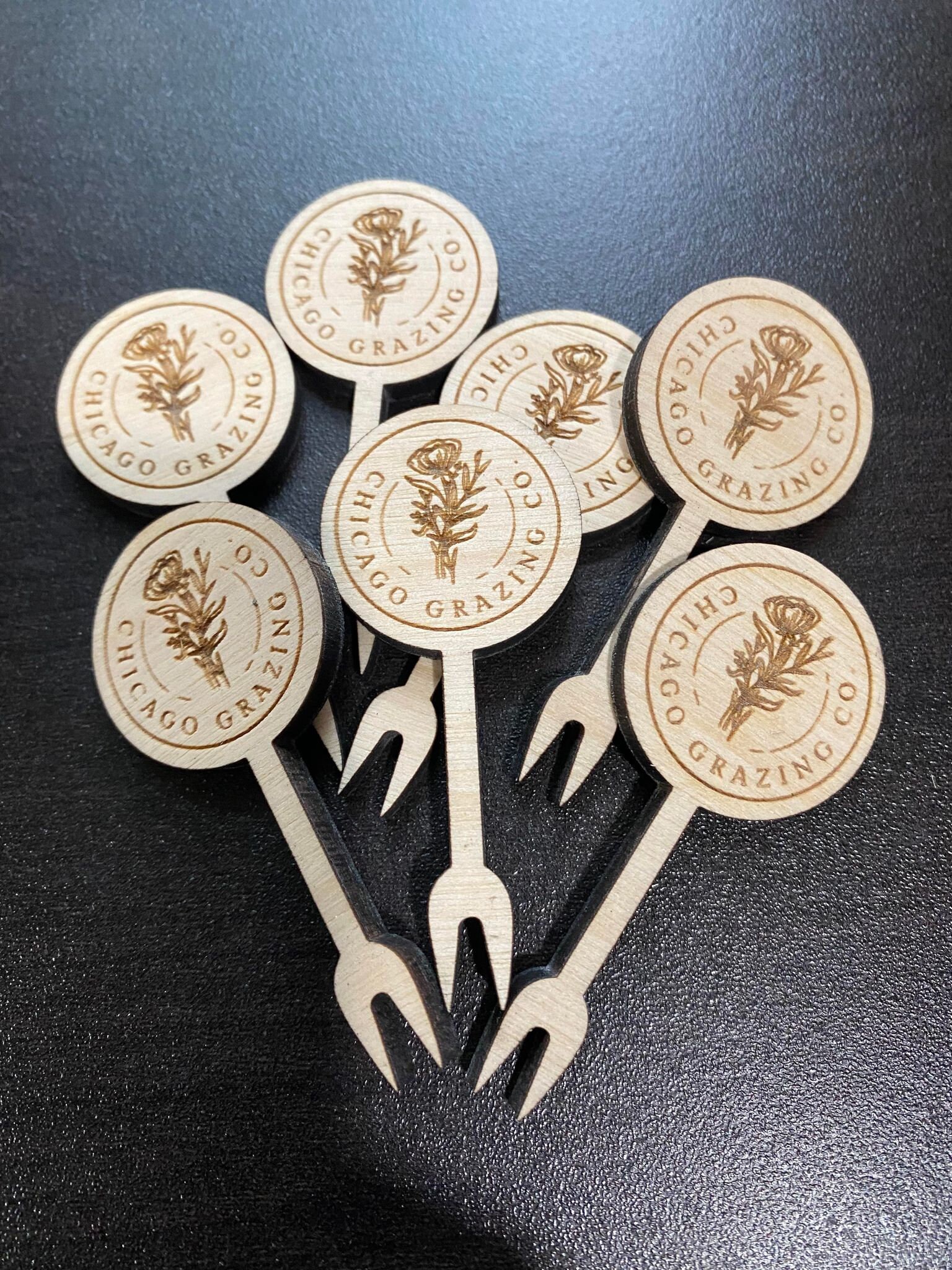 Wood Food Picks, Cupcake Toppers, Logo Food Picks, Wedding Food Picks ...