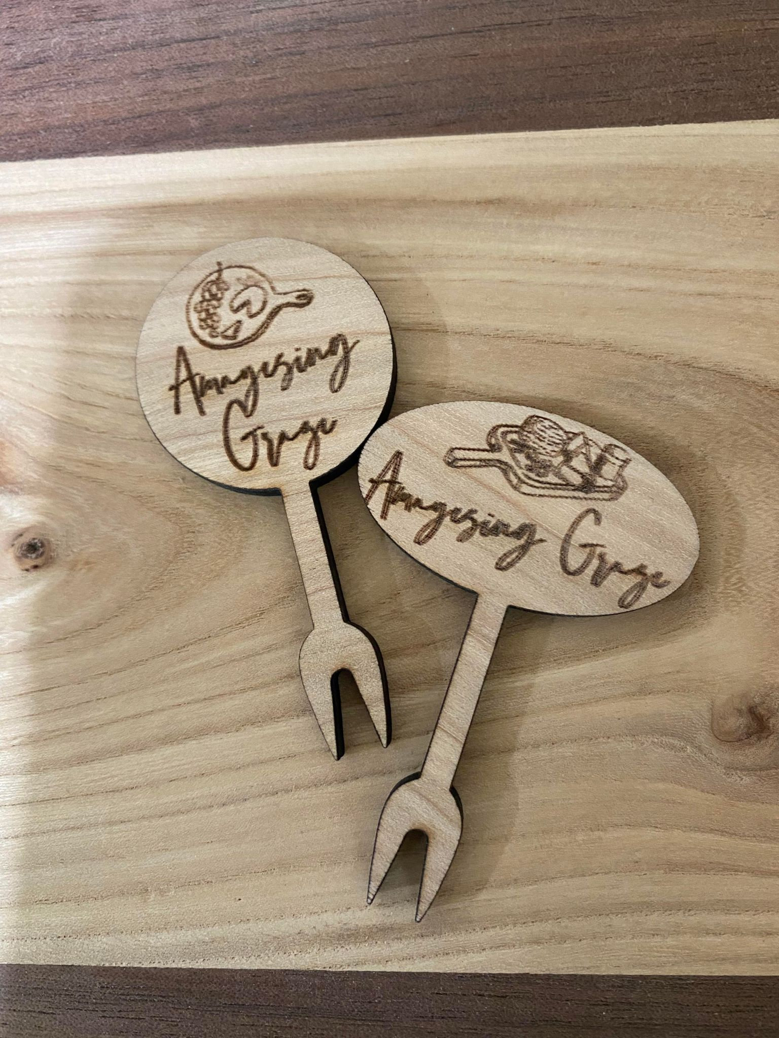 Wood Food Picks, Cupcake Toppers, Logo Food Picks, Wedding Food Picks ...