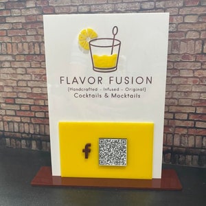 Custom Acrylic QR Code Business Sign | Social Media Display - Etsy