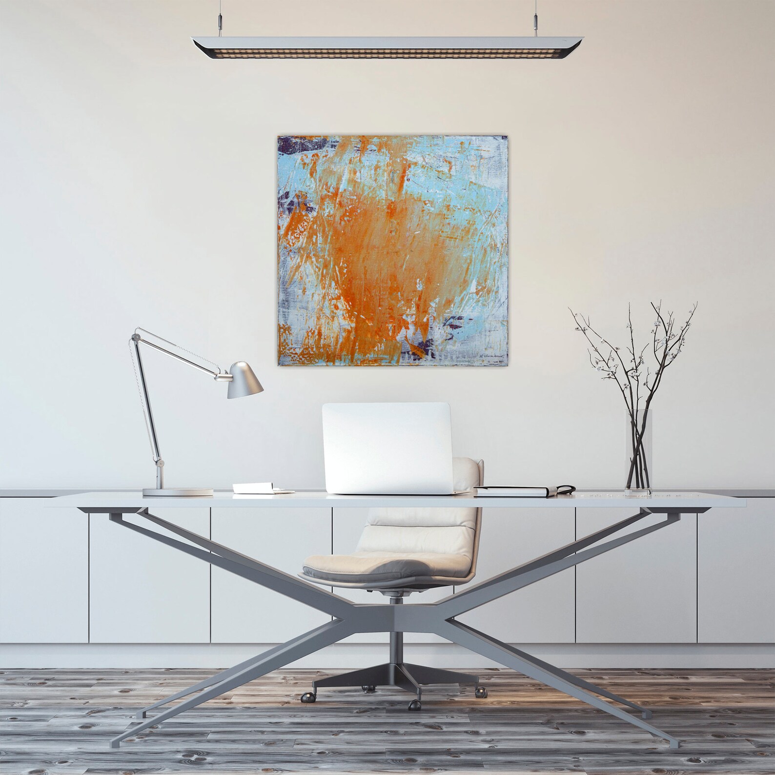 Emotional Orange Abstract Original Painting on Canvas, 80 X 80 Cm, Easy ...