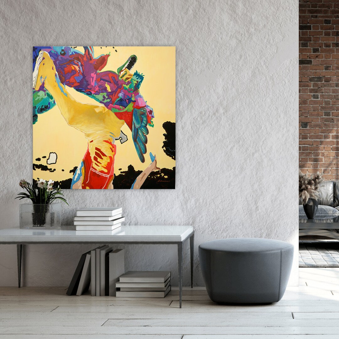Mythology Masterpiece: Icarus Painting, Mythology Wall Decor, Original ...