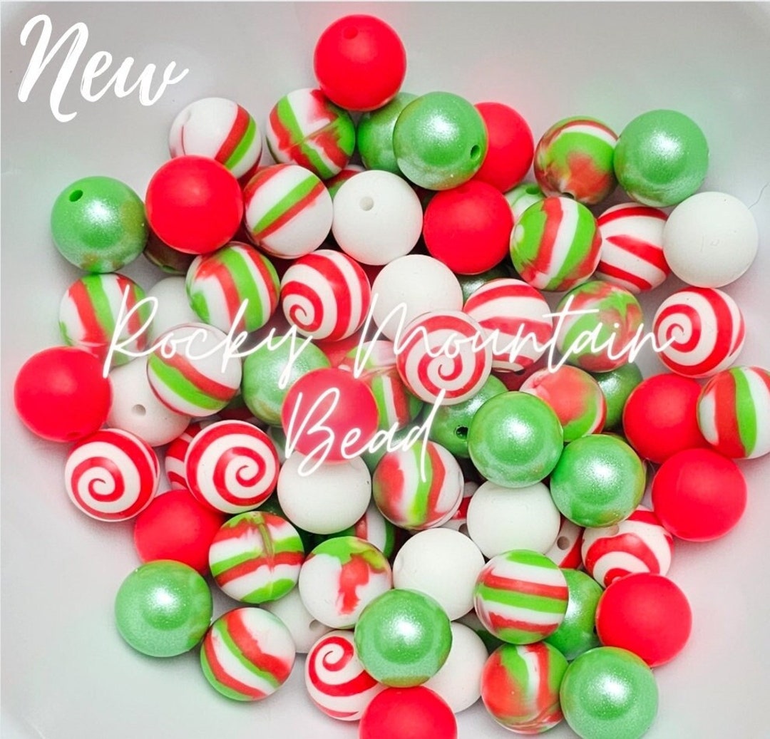 15mm Silicone Christmas Swirl Bead Mix - Etsy