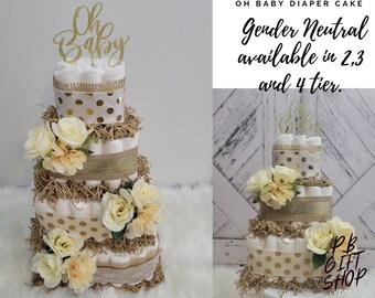 Neutral Diaper Cakes | Etsy