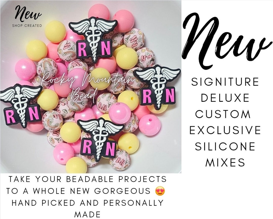 New 15 Mm Custom Silicone Bead Mix RN Pink Medical Wholesale Bulk Beads ...