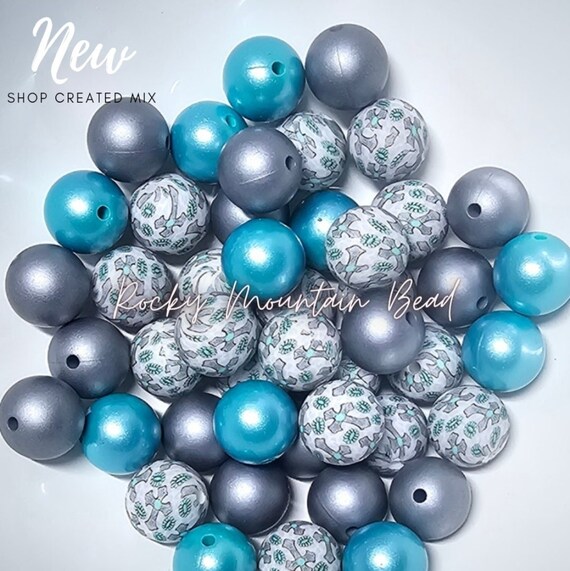 15 mm custom Silicone bead Mix western cross wholesale bulk beads