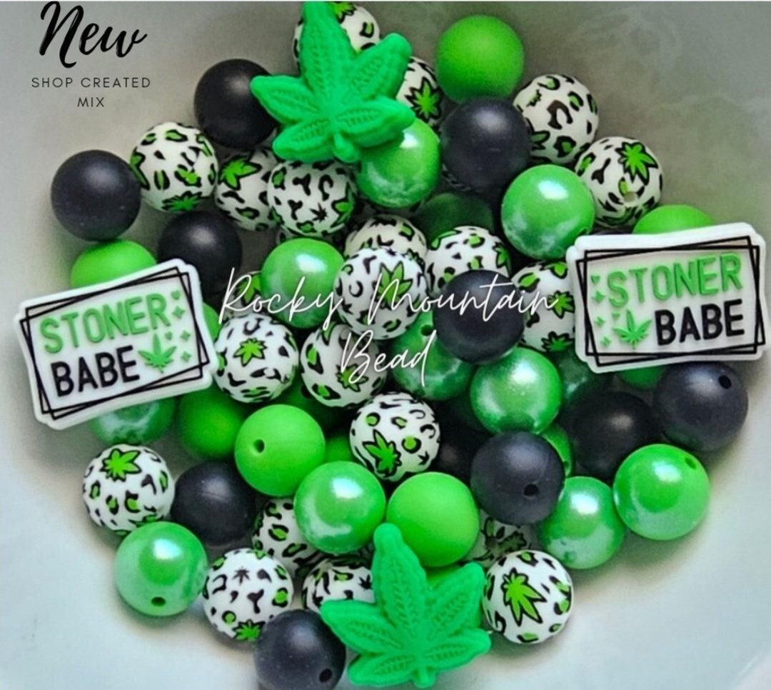 15 Mm Silicone Custom Pot Leaf Bead Mix Wholesale Bulk Beads - Etsy