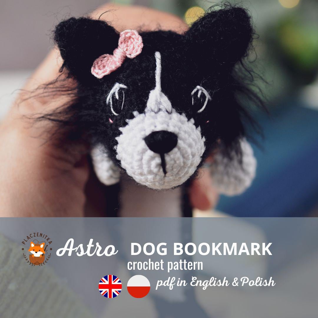 Crochet Border Collie Bookmark Pattern: Amigurumi Dog, DIY Gift (PDF ...