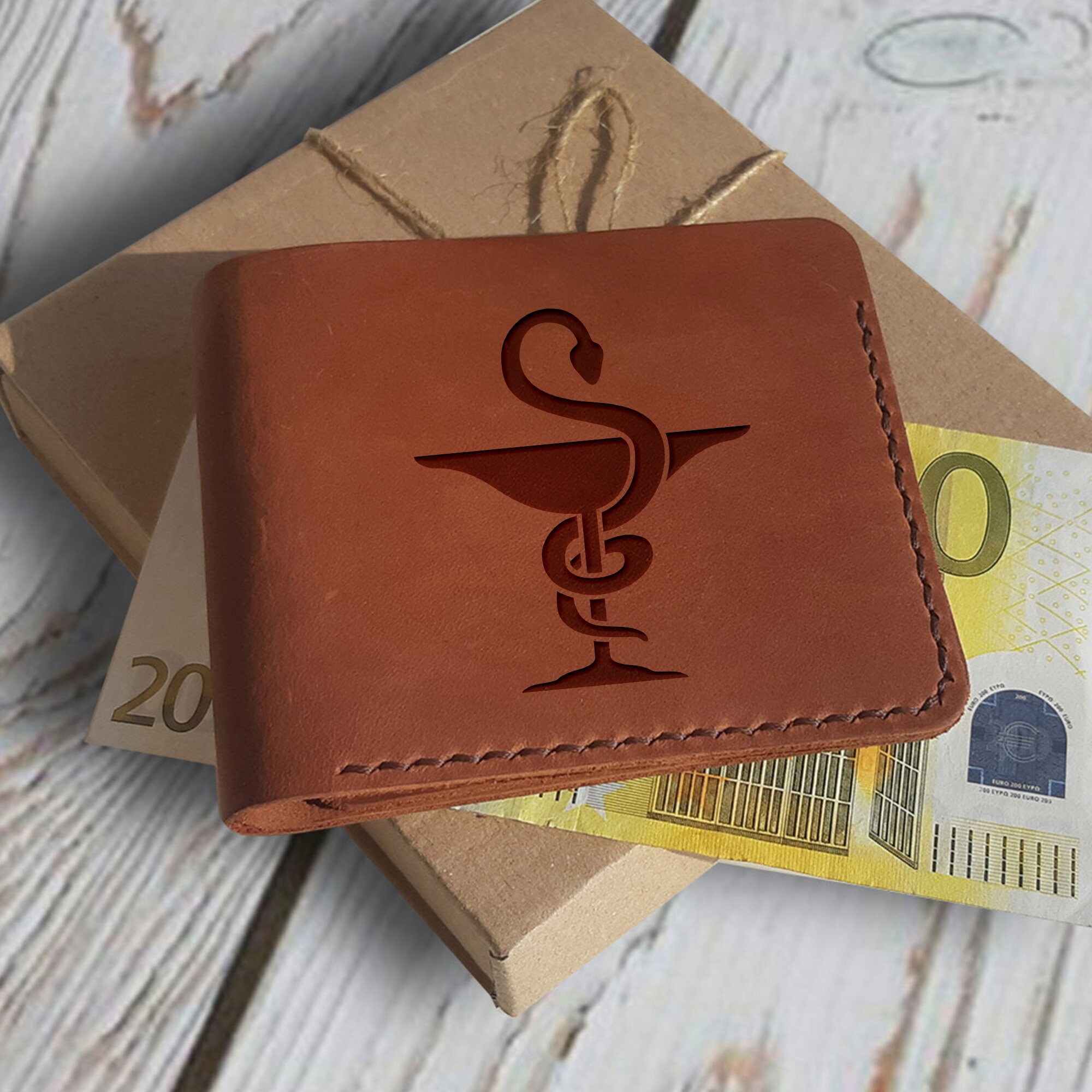 Doctor Gift. Personalized Wallet. Engraved Custom Full Grain Leather ...