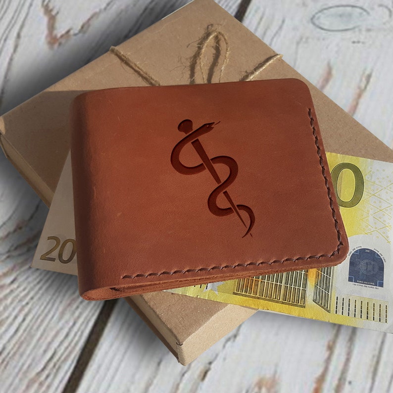 Doctor Gift. Personalized Wallet. Engraved Custom Full Grain Leather ...