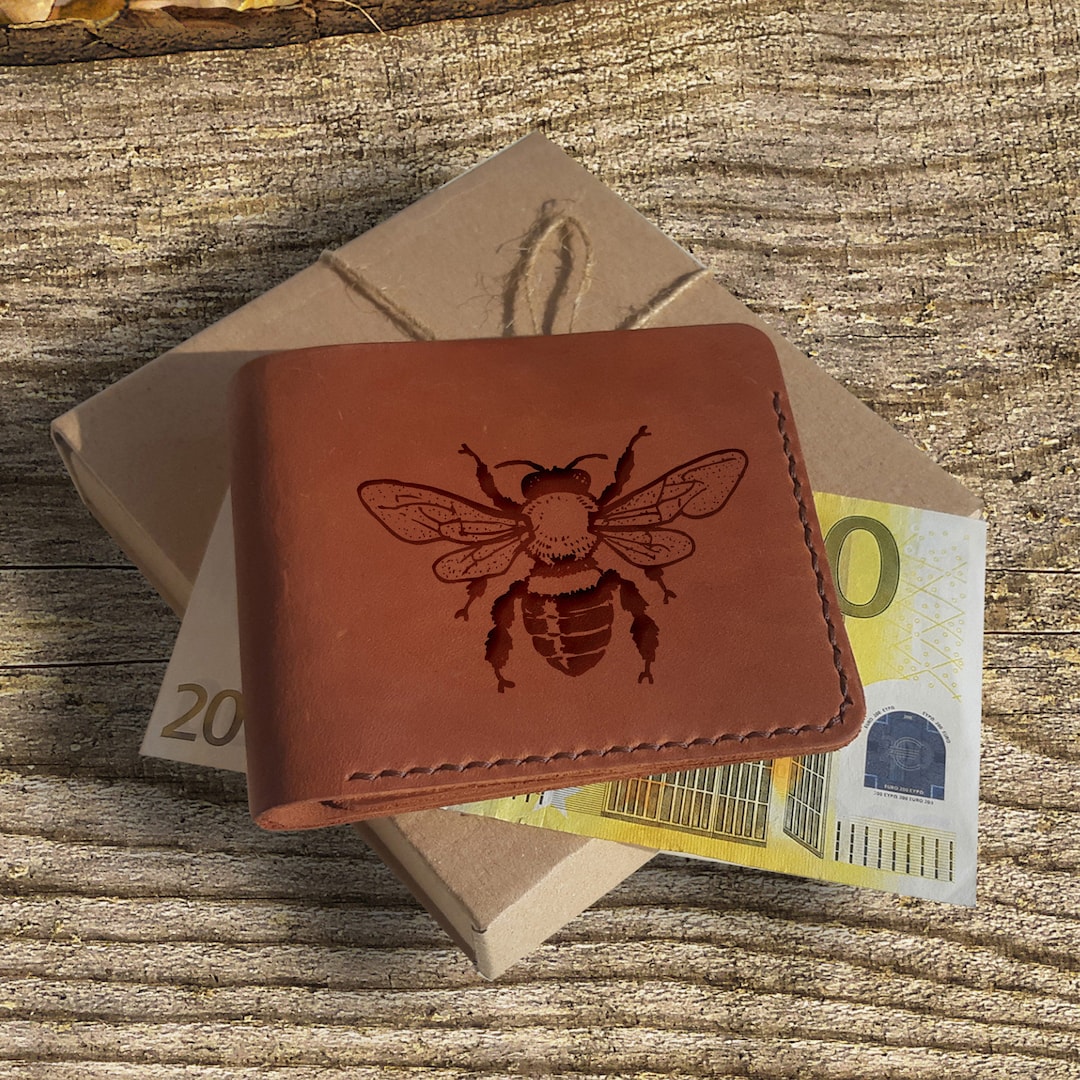 Bee Gifts. Personalized Leather Wallet. Beekeeper Gift. Cute Wallet ...