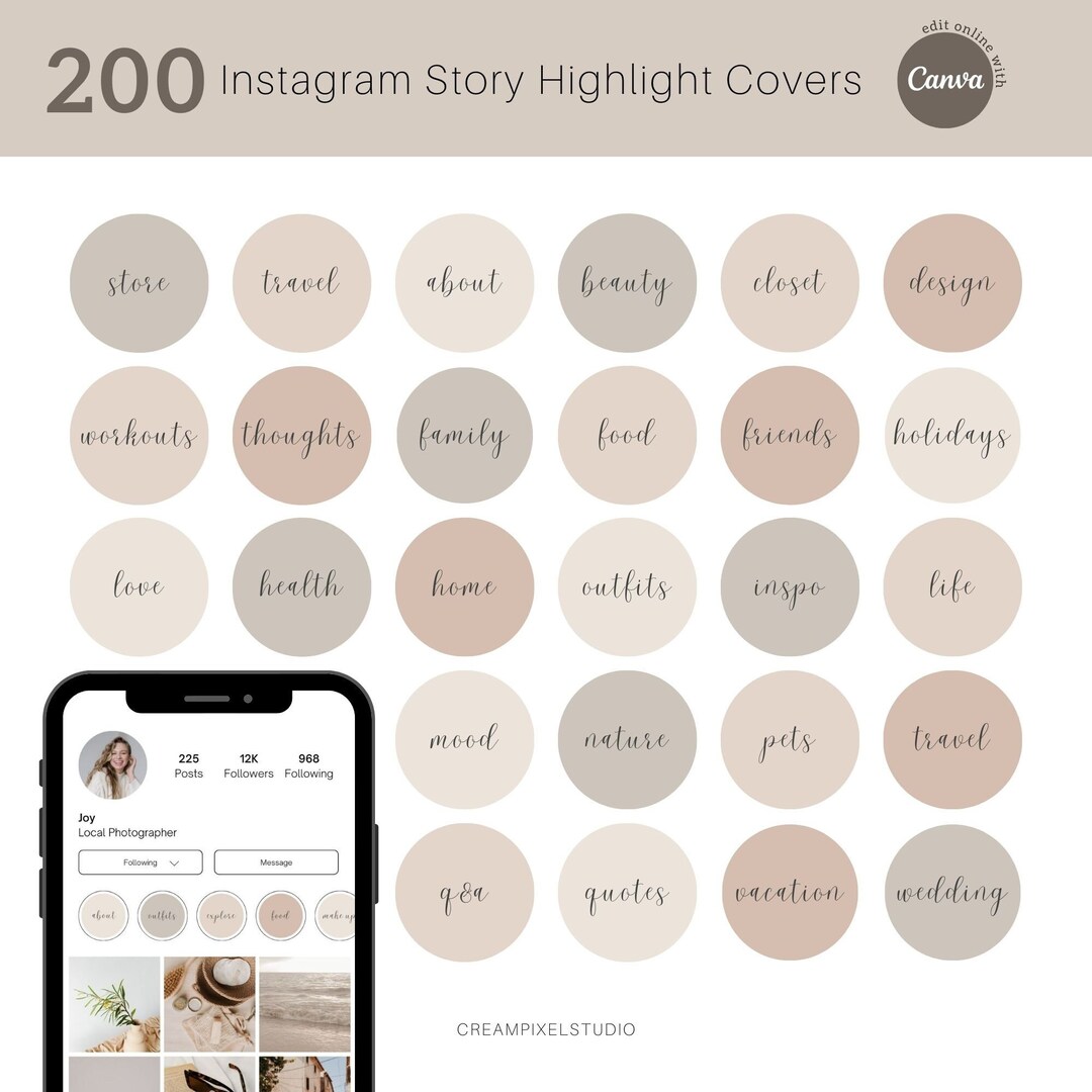 Editable Instagram Highlight Covers Calligraphy Text Instagram Story ...