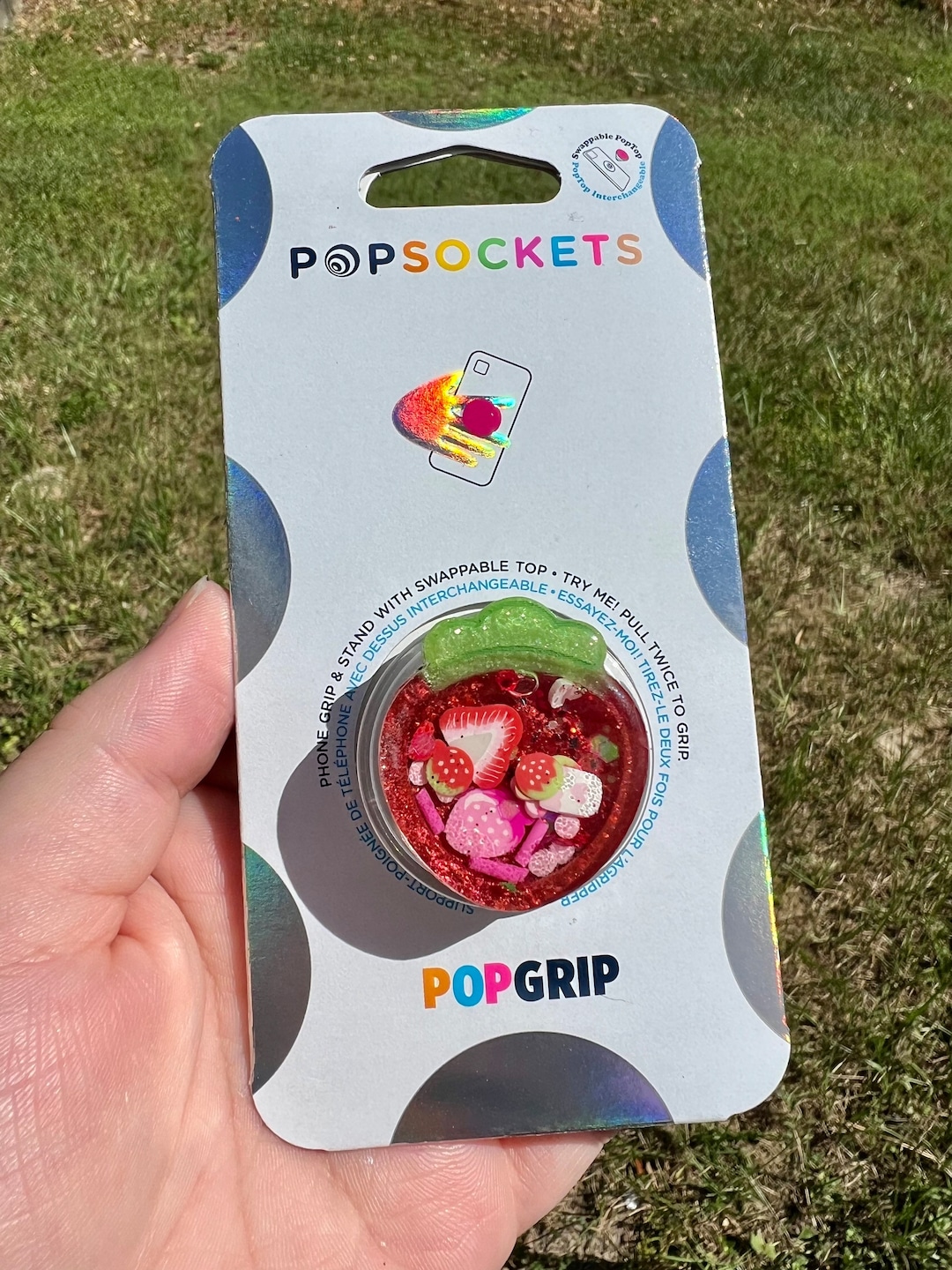 Popsocket™ Popgrip Phone Grip TEENY STRAWBERRY Shaker Swappable Top ...