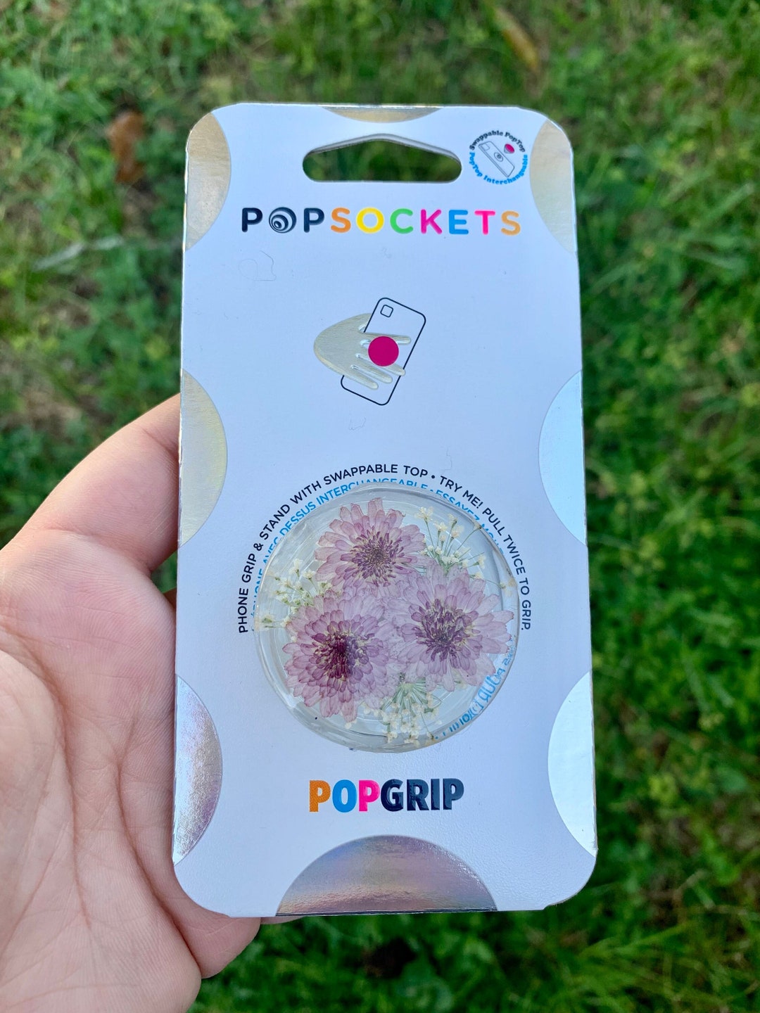 Popsocket™ Popgrip Phone Grip Swappable Top Real Dried Pressed Flower ...