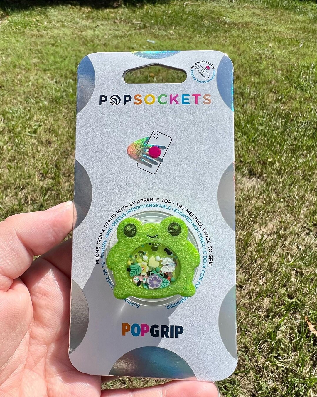 Popsocket™ Popgrip Phone Grip BABY FROG Shaker| Swappable Top Glitter ...