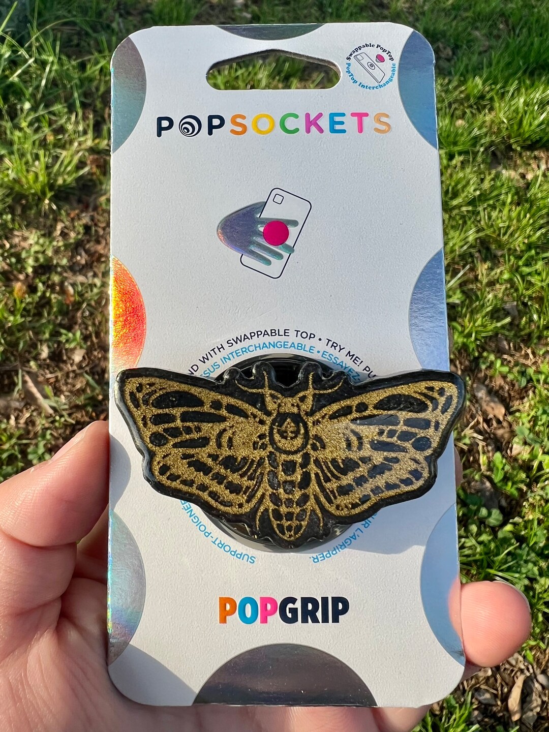Popsocket™ Popgrip MOTH Phone Grip | Swappable Top | Death Gothic ...