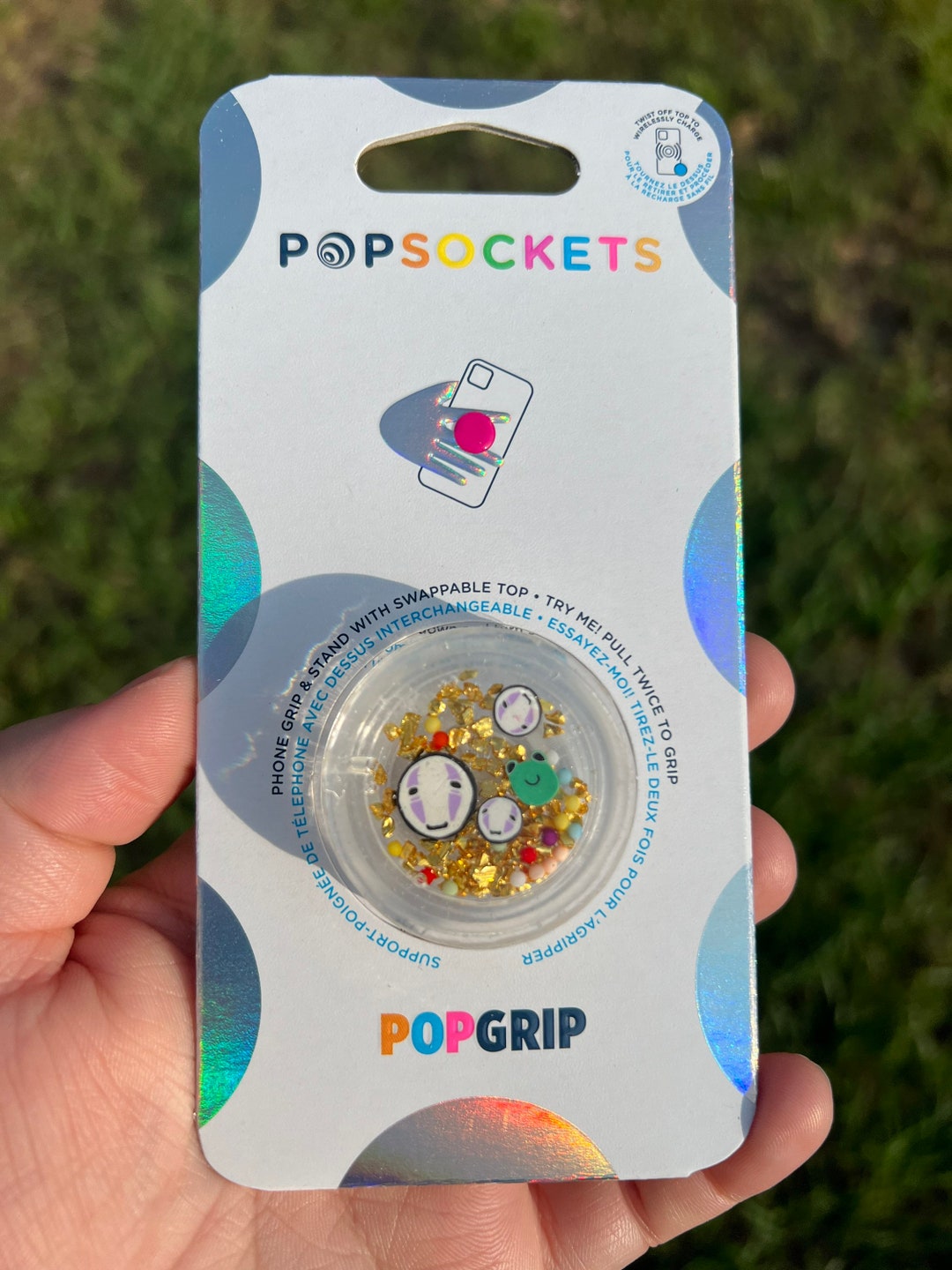 Popsocket™ Popgrip GOLD SPIRIT With Frog Phone Grip White Mask Chibi ...