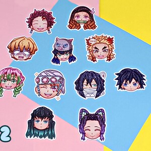 Cute Oni Slayer Demon Vinyl Die Cut Glossy Stickers - Etsy