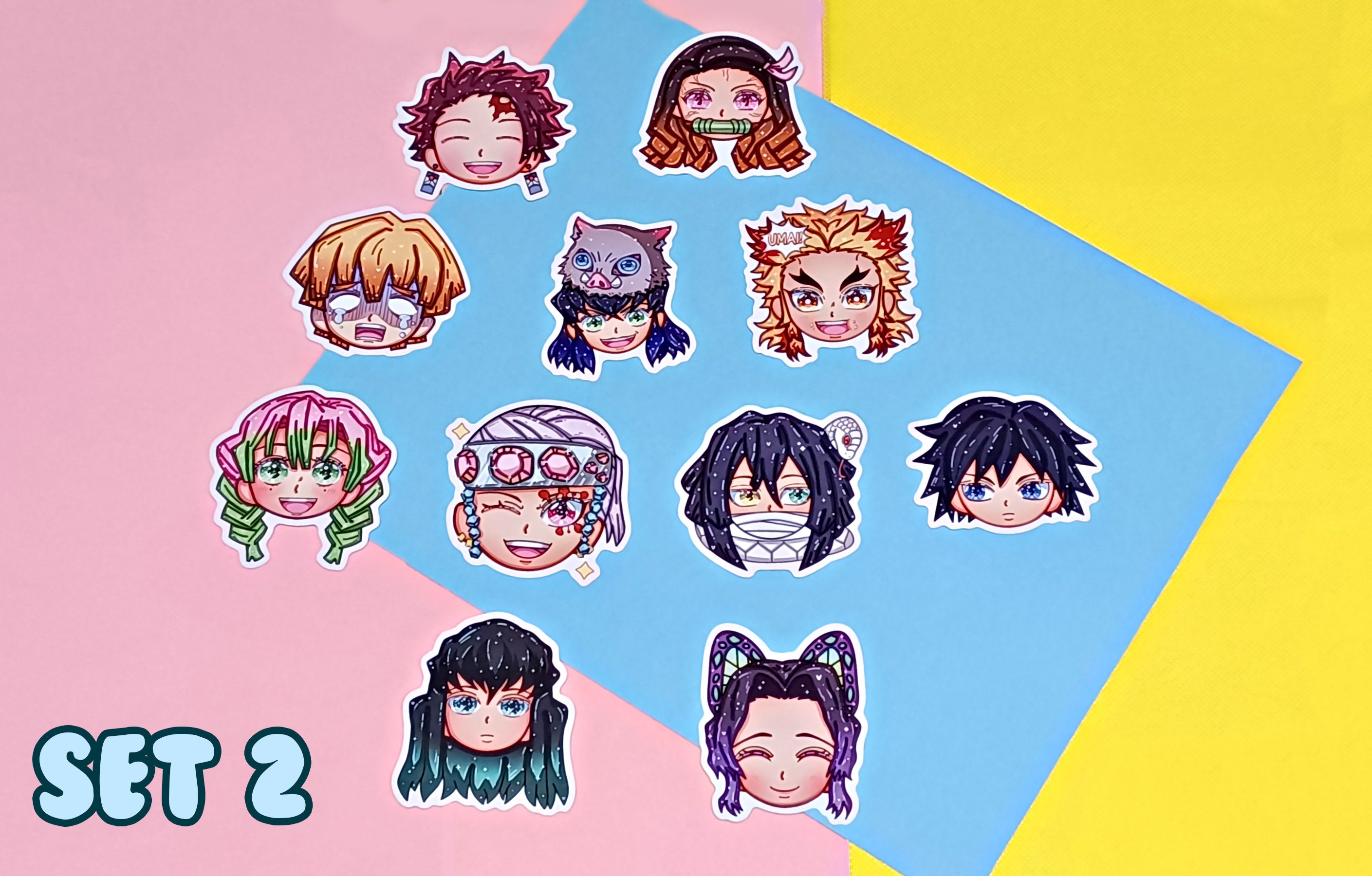 Cute Oni Slayer Demon Vinyl Die Cut Glossy Stickers - Etsy