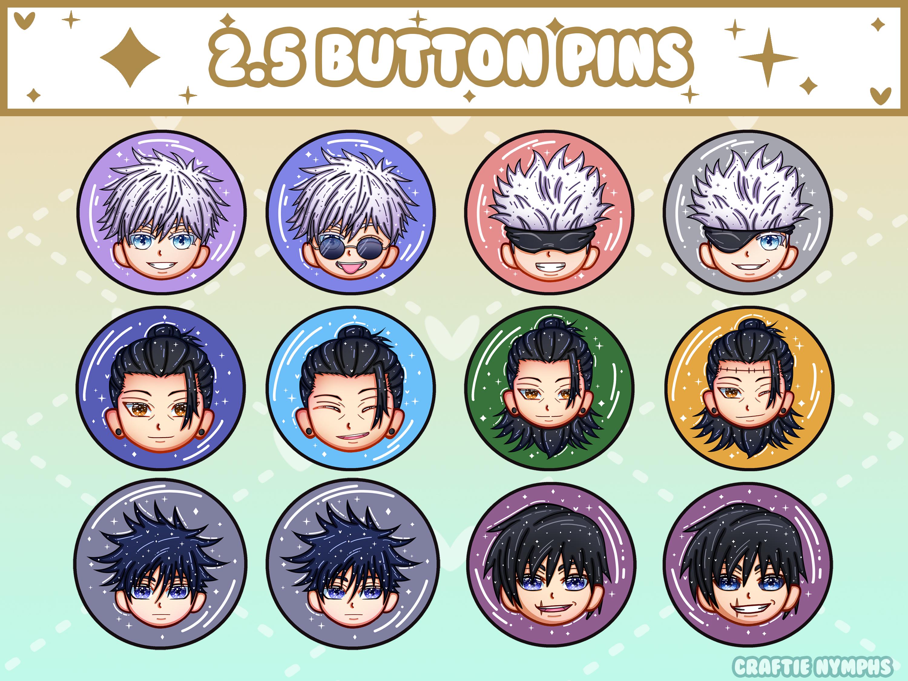 JJK | Sorcerer | Cursed Spirit | Button Pins | Anime | - Etsy