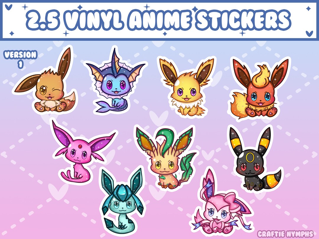 Eeveelutions | Pokemon | Vinyl Stickers | Vinyl | Die Cut Glossy ...