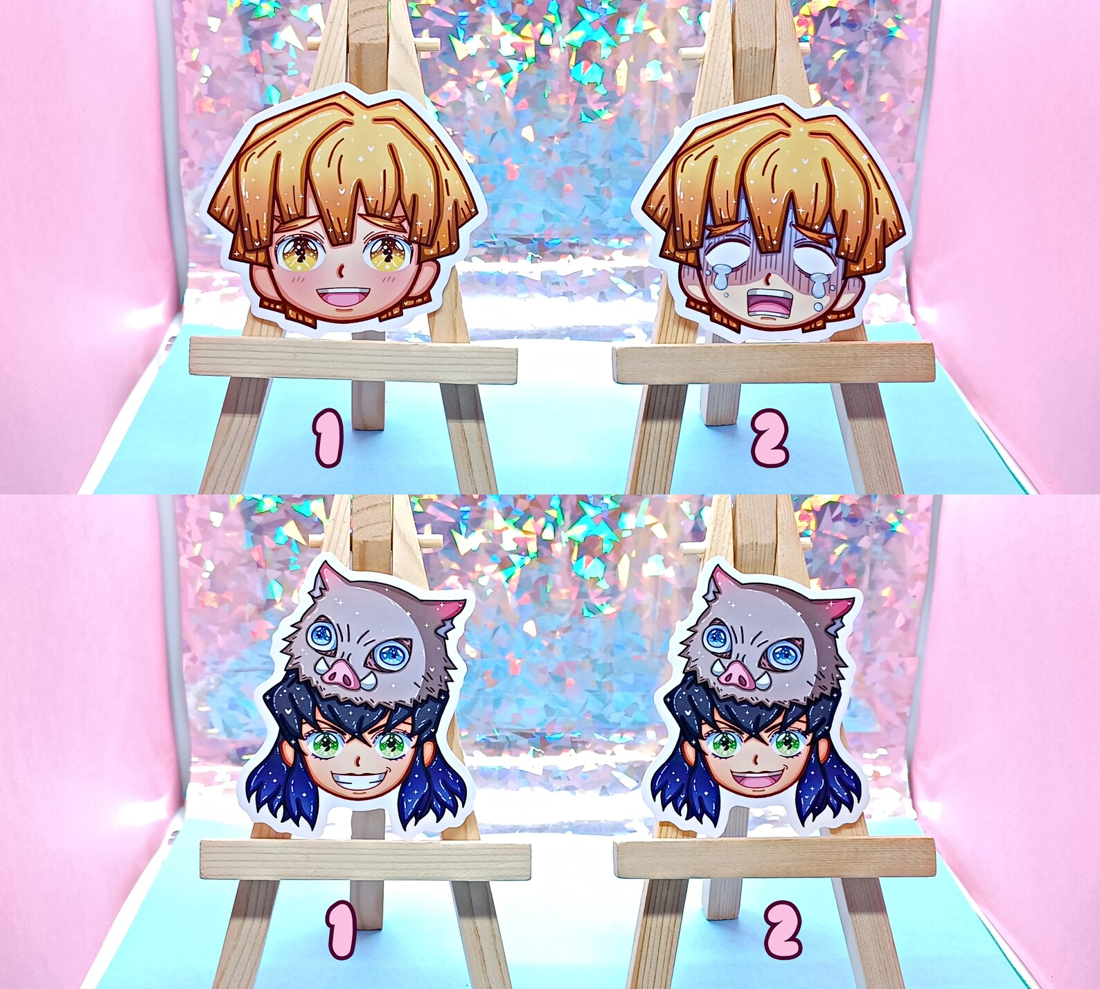 Cute Oni Slayer Demon Vinyl Die Cut Glossy Stickers - Etsy