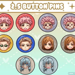 JJK | Sorcerer | Cursed Spirit | Button Pins | Anime | Japanese ...