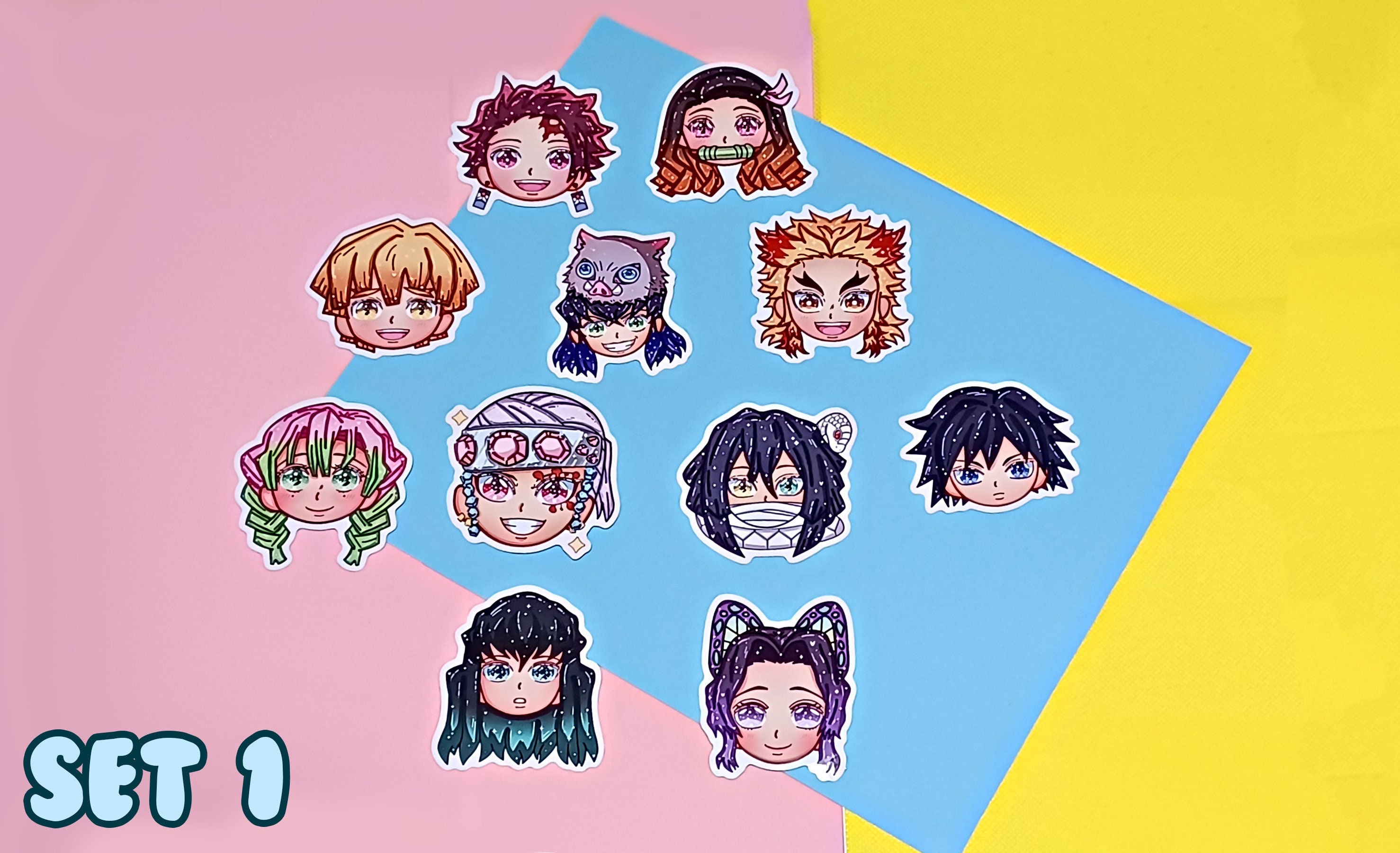 Cute Oni Slayer Demon Vinyl Die Cut Glossy Stickers - Etsy