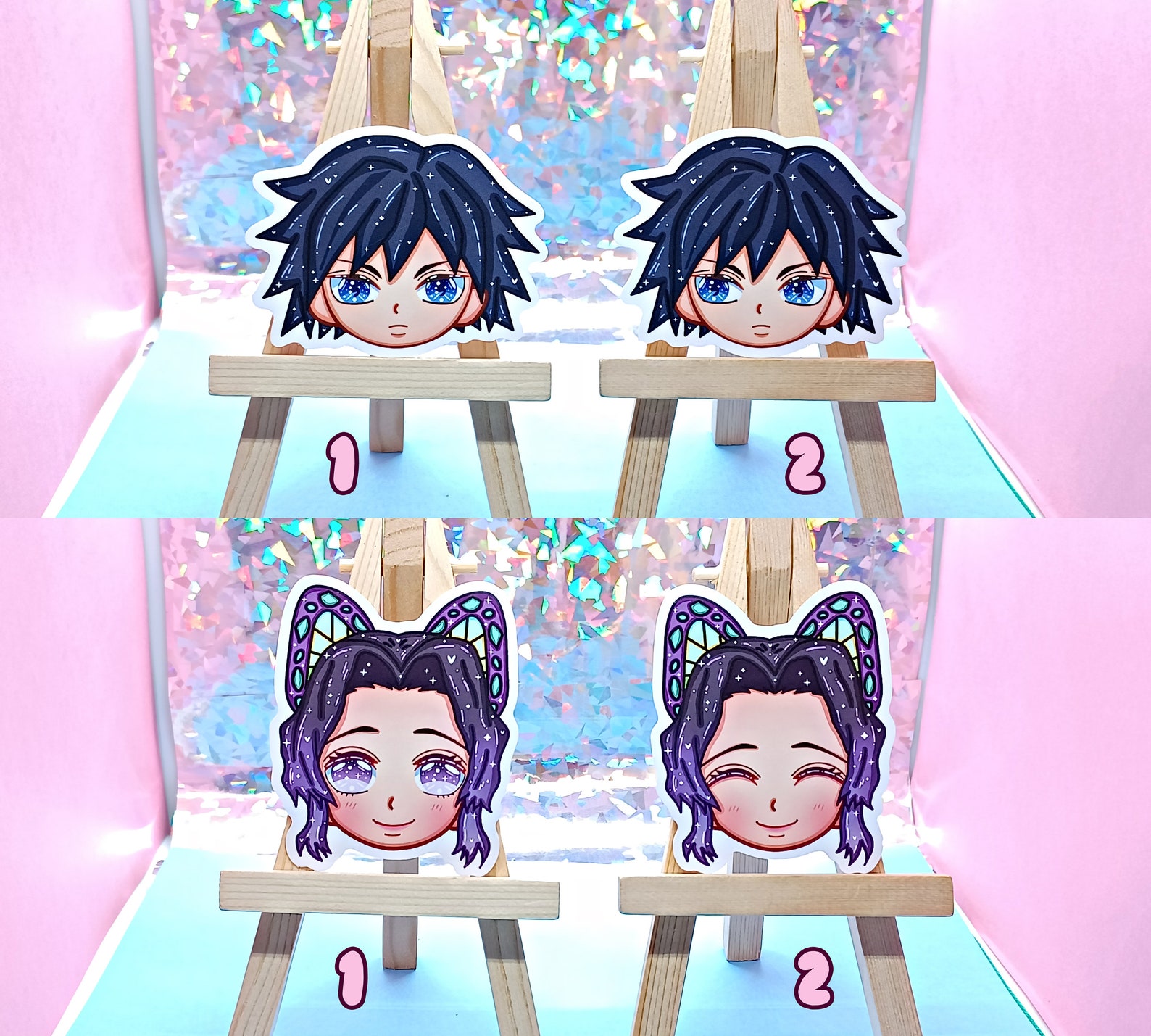 Cute Oni Slayer Demon Vinyl Die Cut Glossy Stickers - Etsy