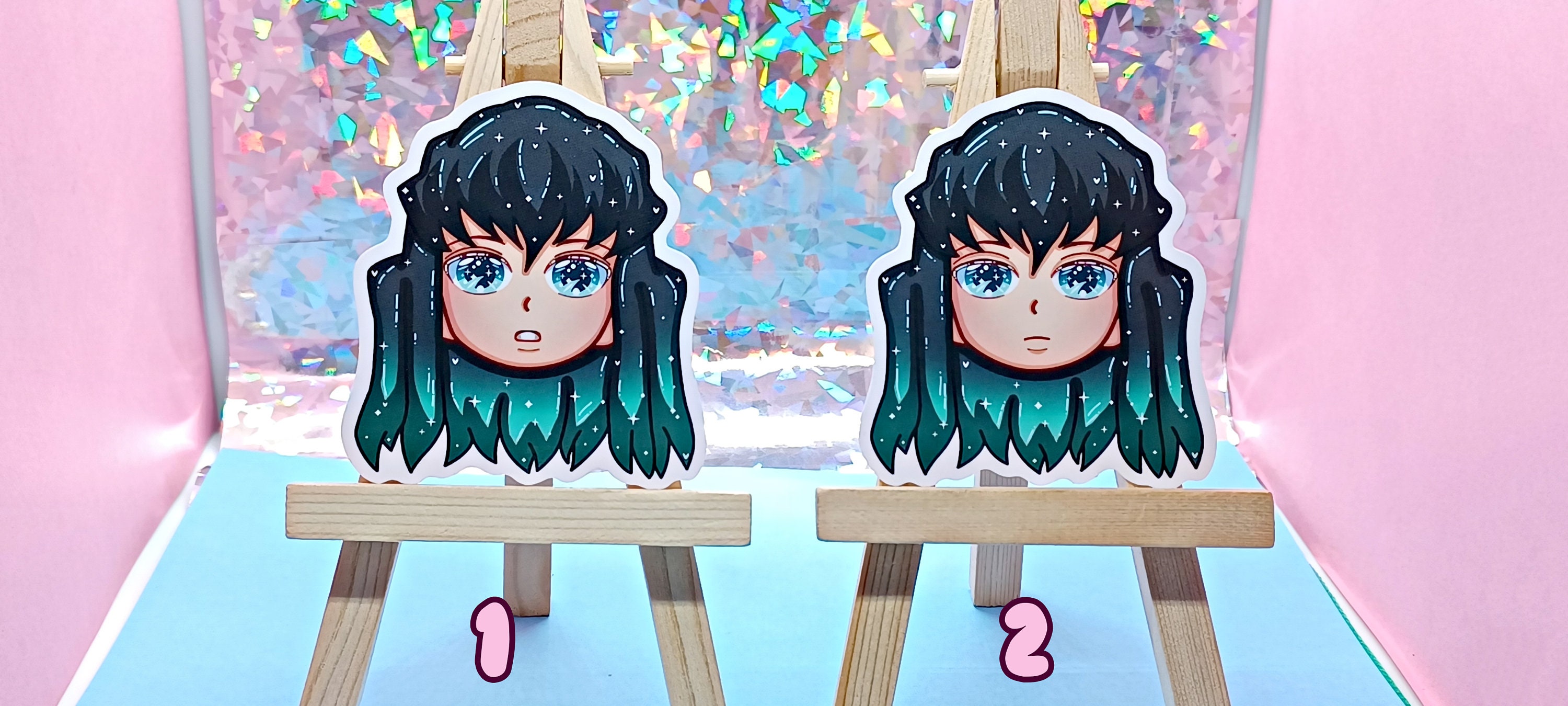 Cute Oni Slayer Demon Vinyl Die Cut Glossy Stickers - Etsy