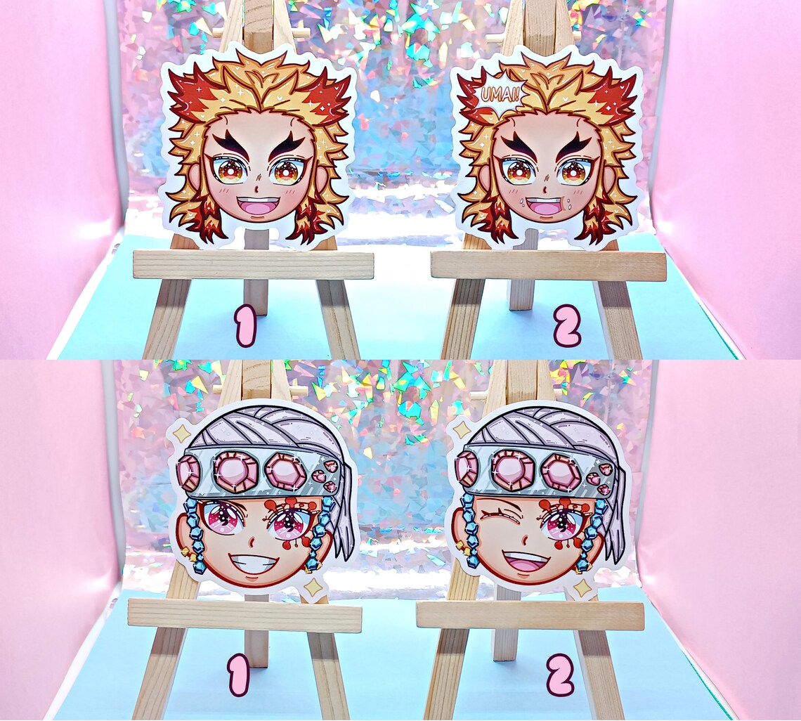 Cute Oni Slayer Demon Vinyl Die Cut Glossy Stickers - Etsy