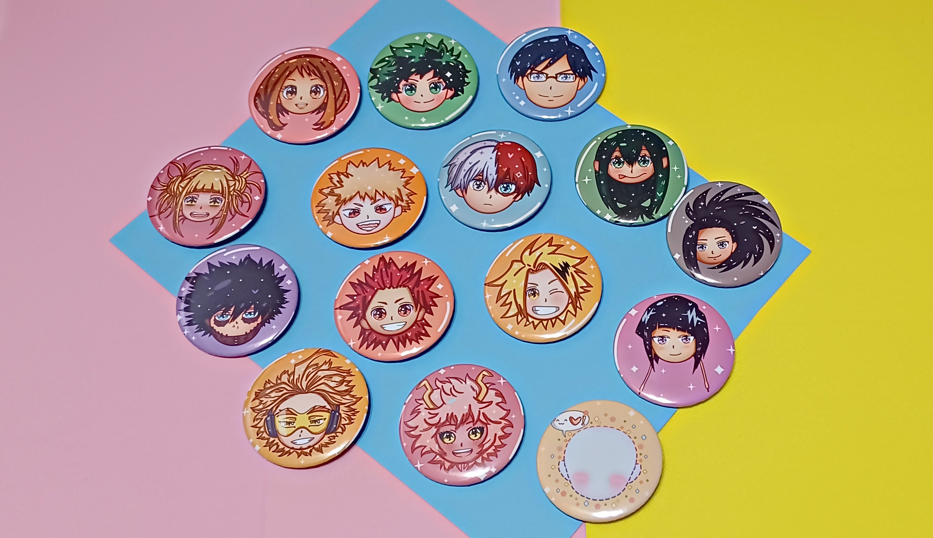 MHA Button Pins Anime Japanese Brooch Pin Badge - Etsy