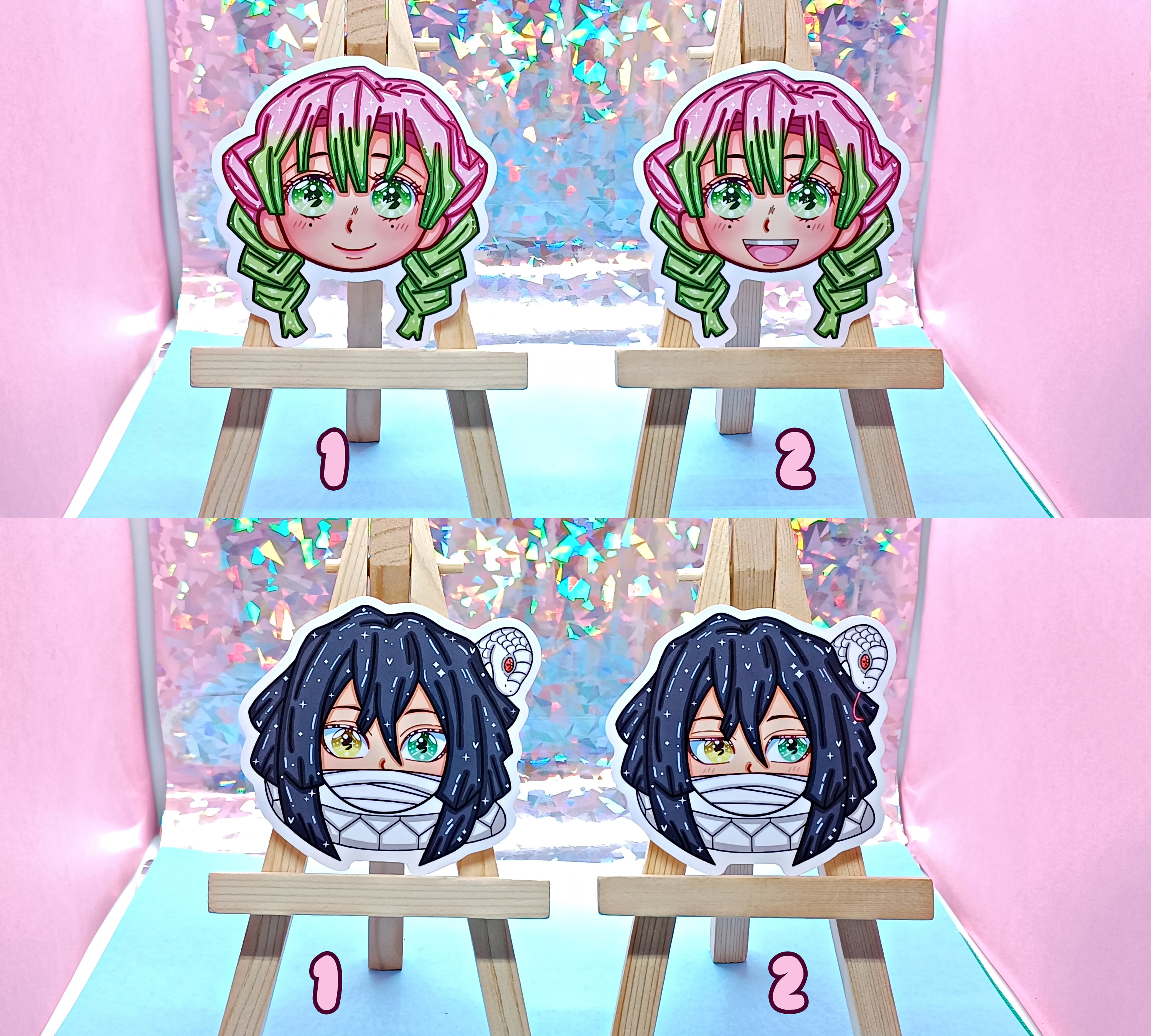 Cute Oni Slayer Demon Vinyl Die Cut Glossy Stickers - Etsy