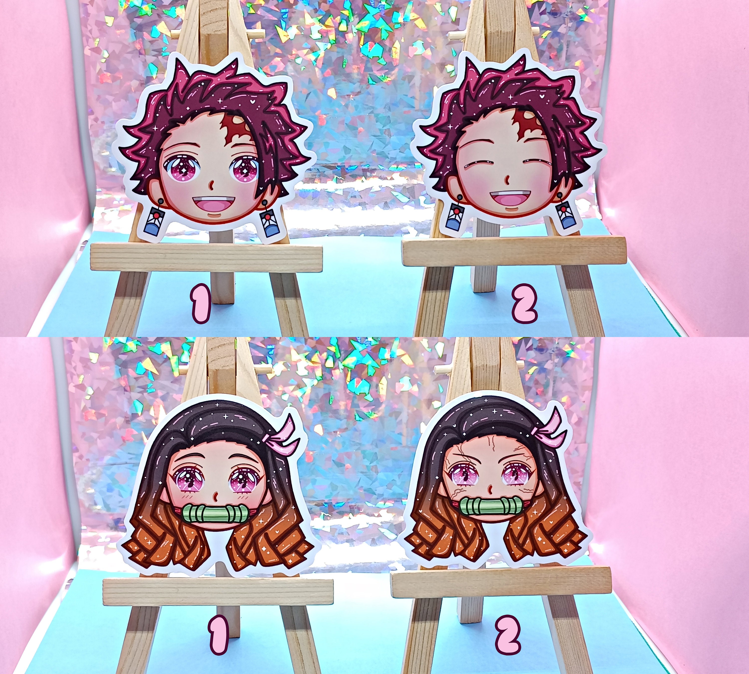 Cute Oni Slayer Demon Vinyl Die Cut Glossy Stickers - Etsy