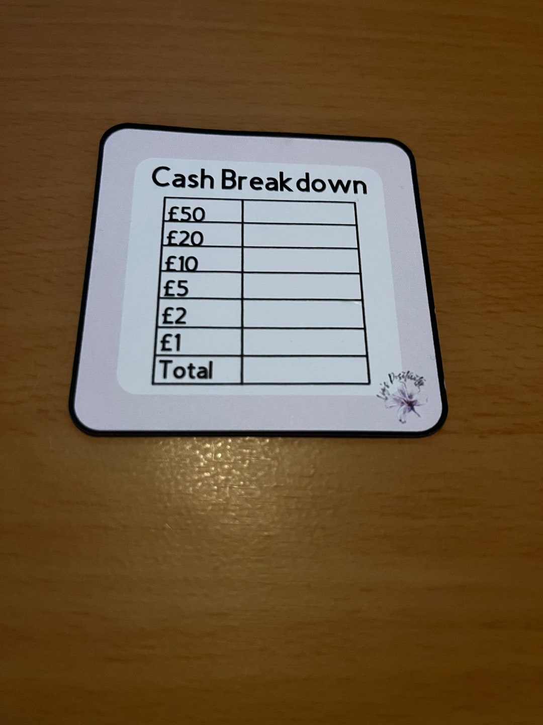 Cash Breakdown Slips Pack of 10 - Etsy