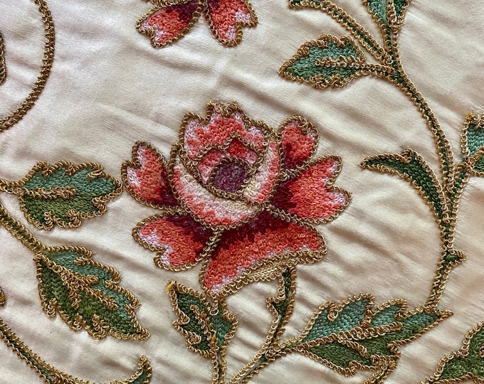 Antique Embroidered Roses With Gold Metal - Etsy