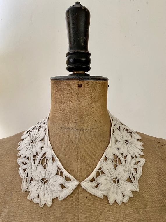 Vintage Madeira Hand Embroidery Collar to Finish | Etsy