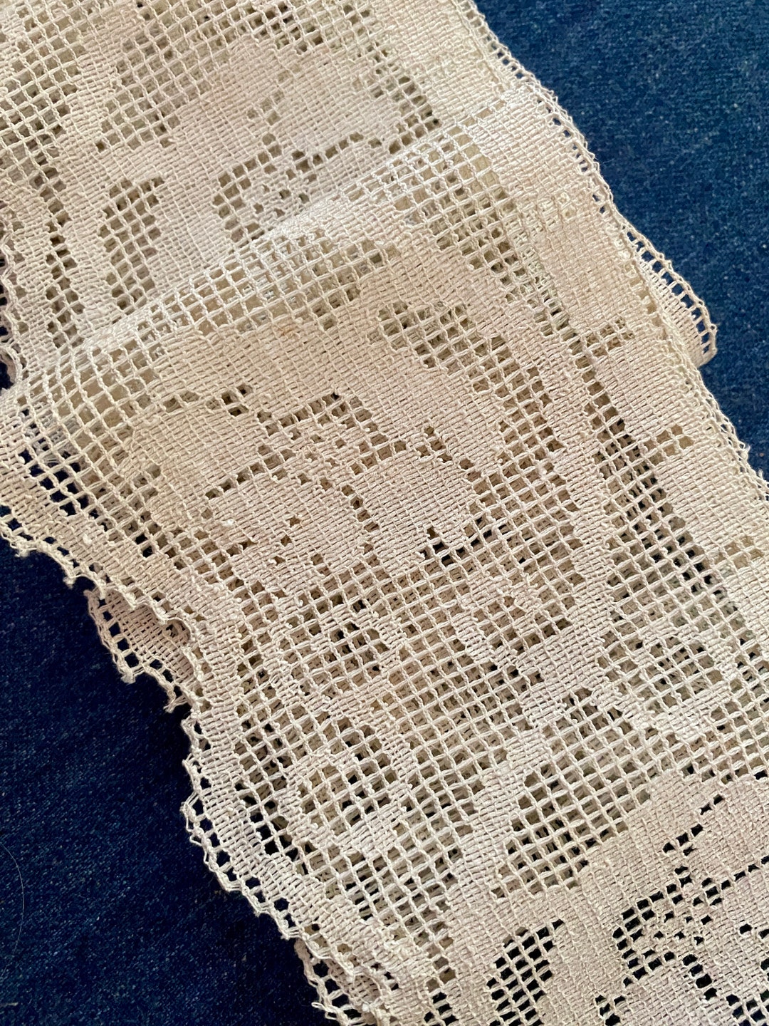 Antique Machine Made Filet Lace by the Yard Plus - Etsy